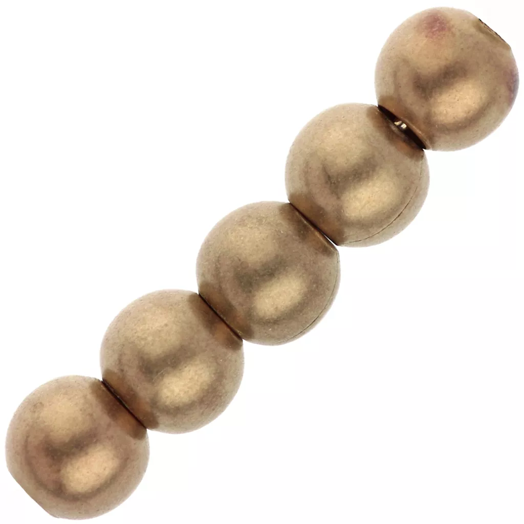 Perles rondes 4 mm - Laiton brut x100 - Perles & Co