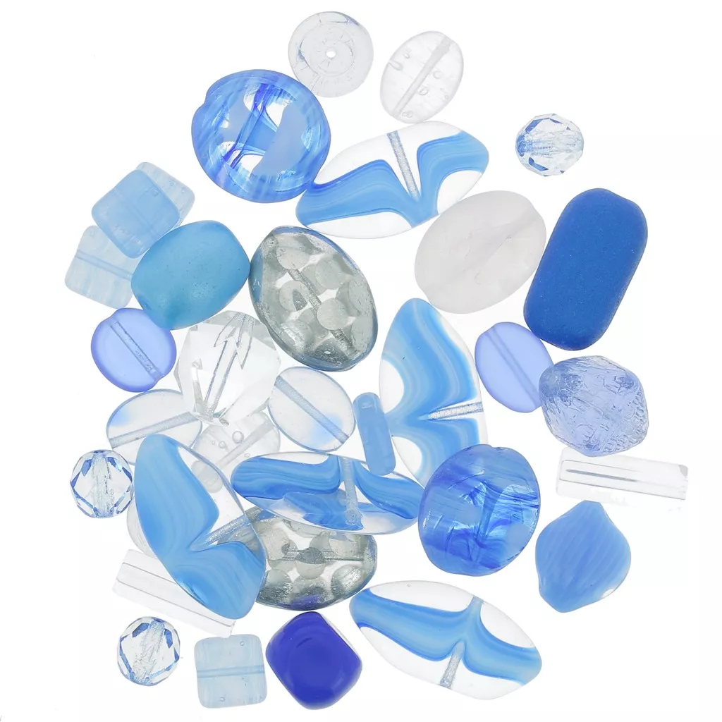 Assortiment de perles de bohème - Blue - Crystal x50g - Perles & Co