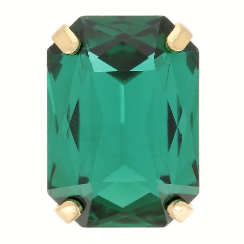 Cristal serti Aurora A4627 Octagon 14x10 mm - Doré - Emerald x1 ...