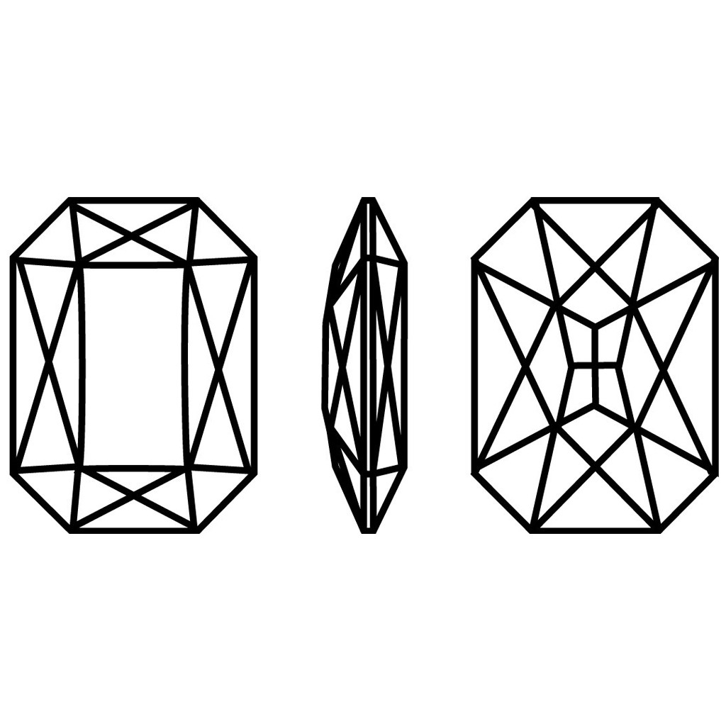 Cristal serti Aurora A4627 Octagon 14x10 mm - Doré - Emerald x1 ...