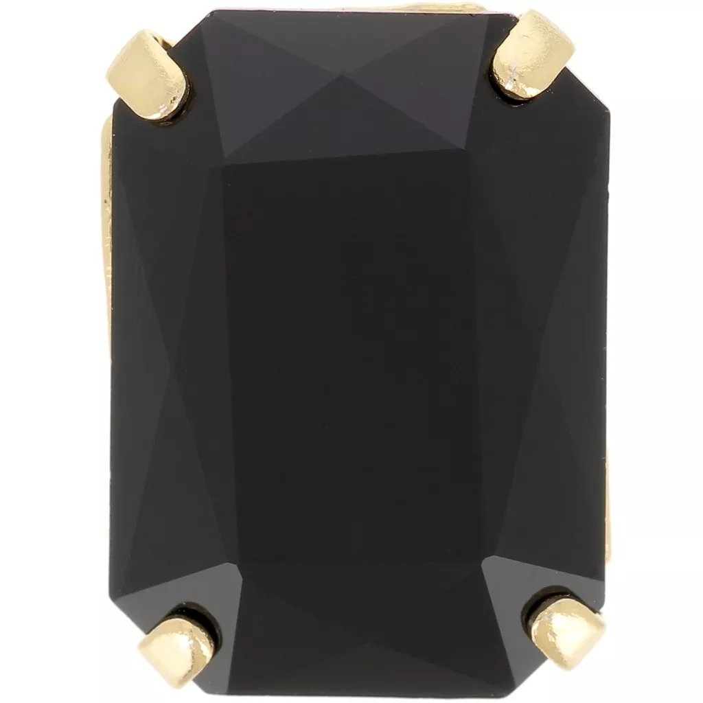 Cristal serti Aurora A4627 Octagon 18x13 mm - Doré - Jet x1 - Perles & Co