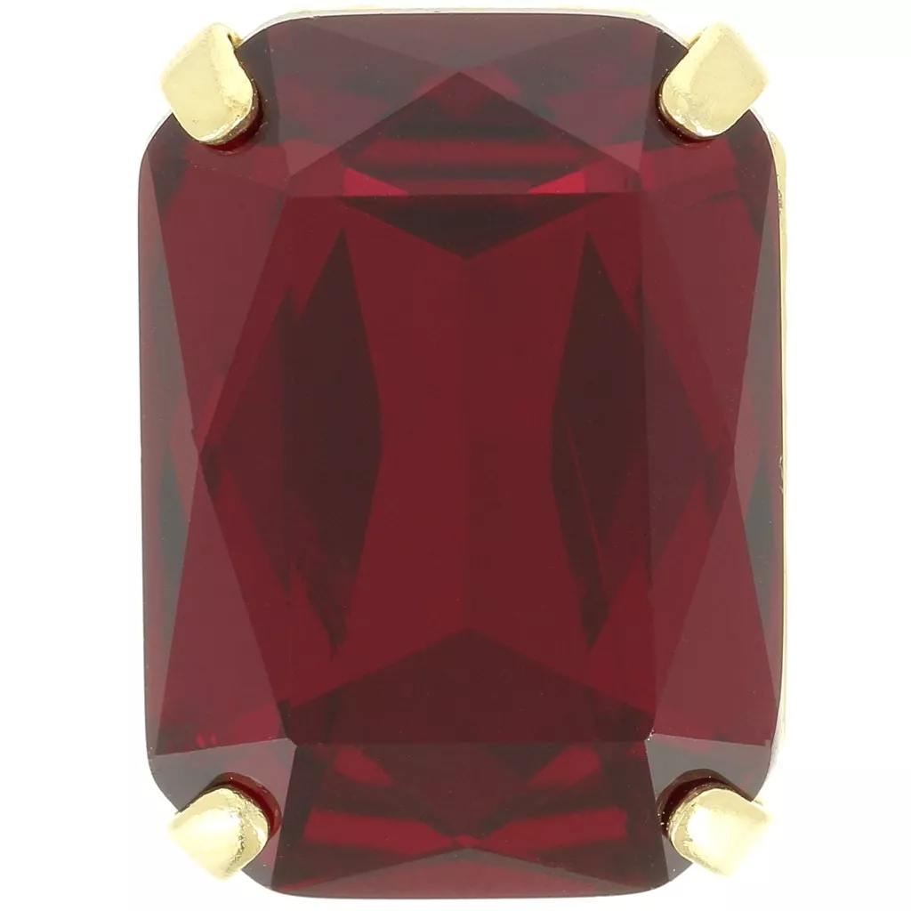 Cristal serti Aurora A4627 Octagon 18x13 mm - Doré - Ruby x1 - Perles & Co