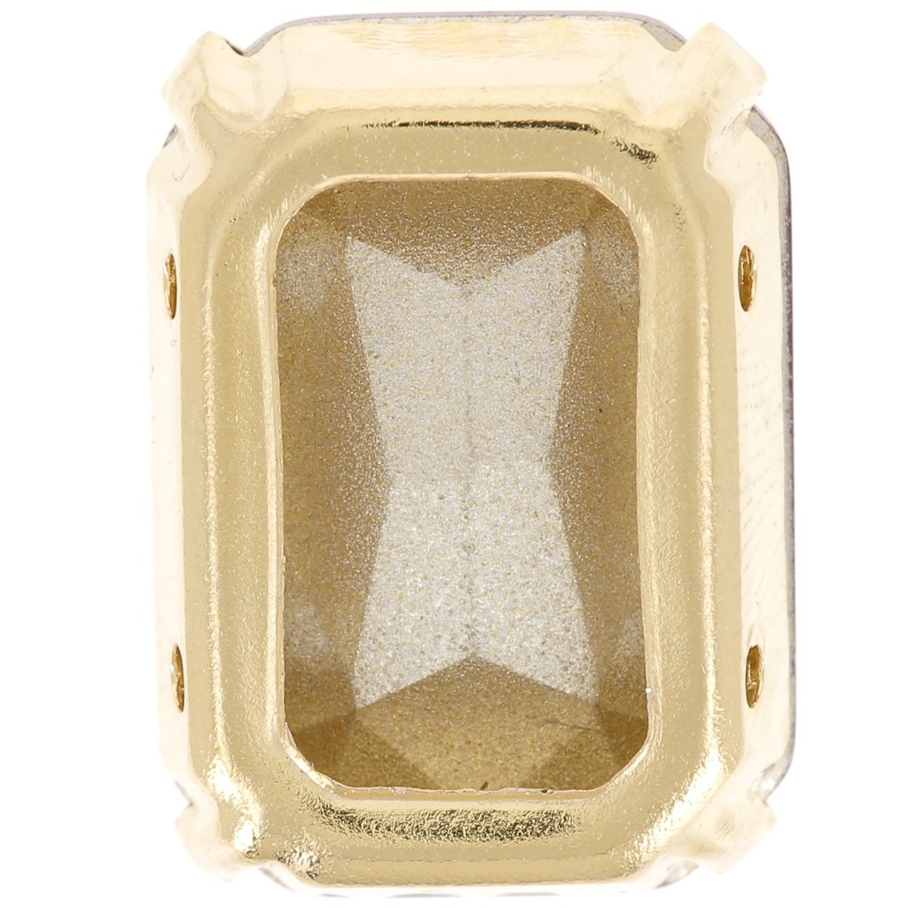 Cristal serti Aurora A4627 Octagon 18x13 mm - Doré - Ruby x1 - Perles & Co