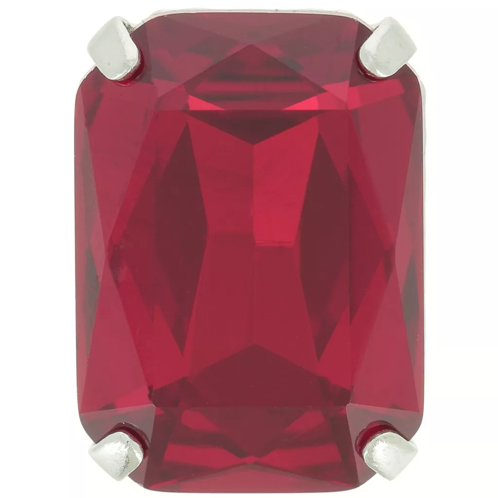 Cristal serti Aurora A4627 Octagon 18x13 mm - Rhodié - Ruby x1 - Perles ...