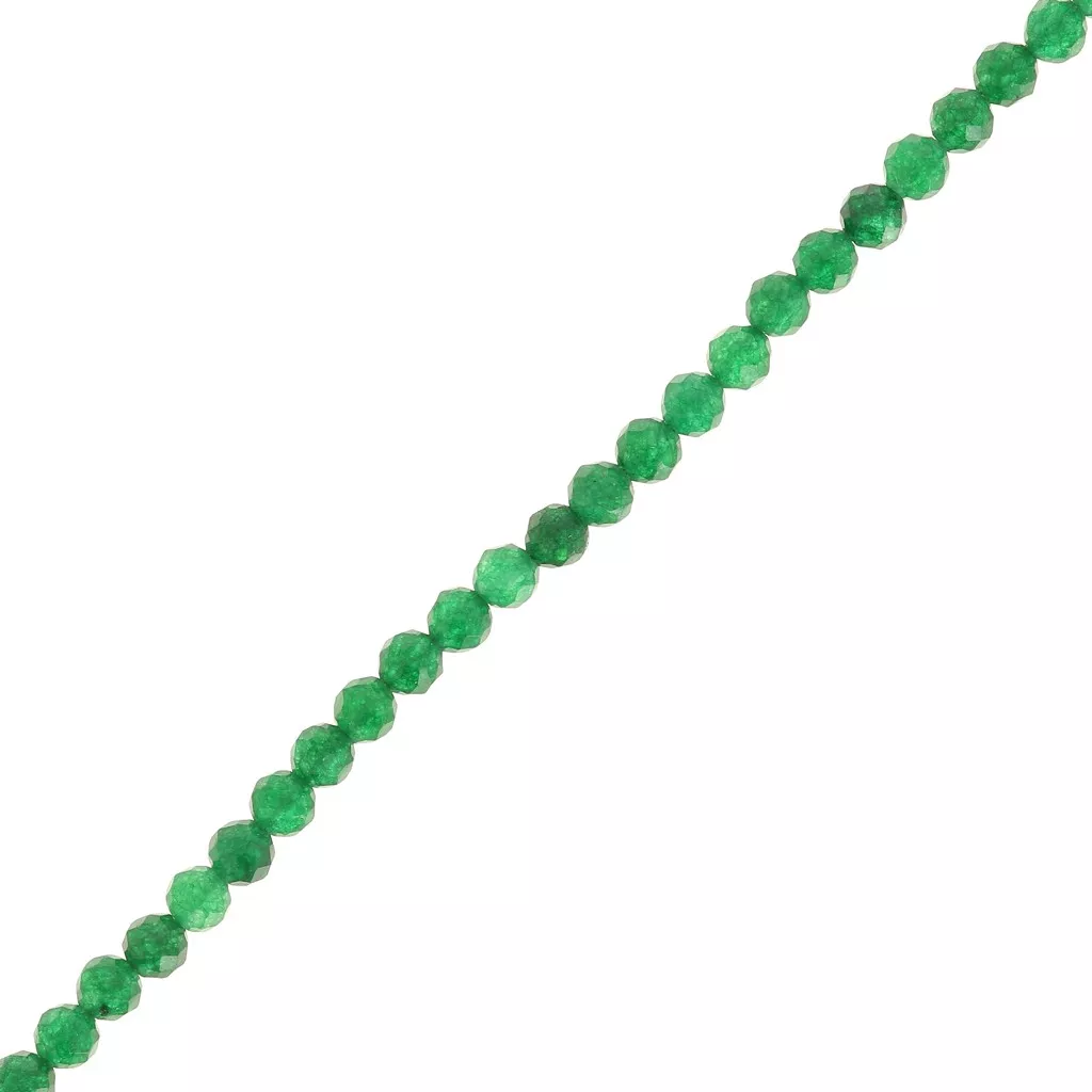 Perles rondes facettées 2.5 mm en pierre gemme - Jade teinté - Vert ...