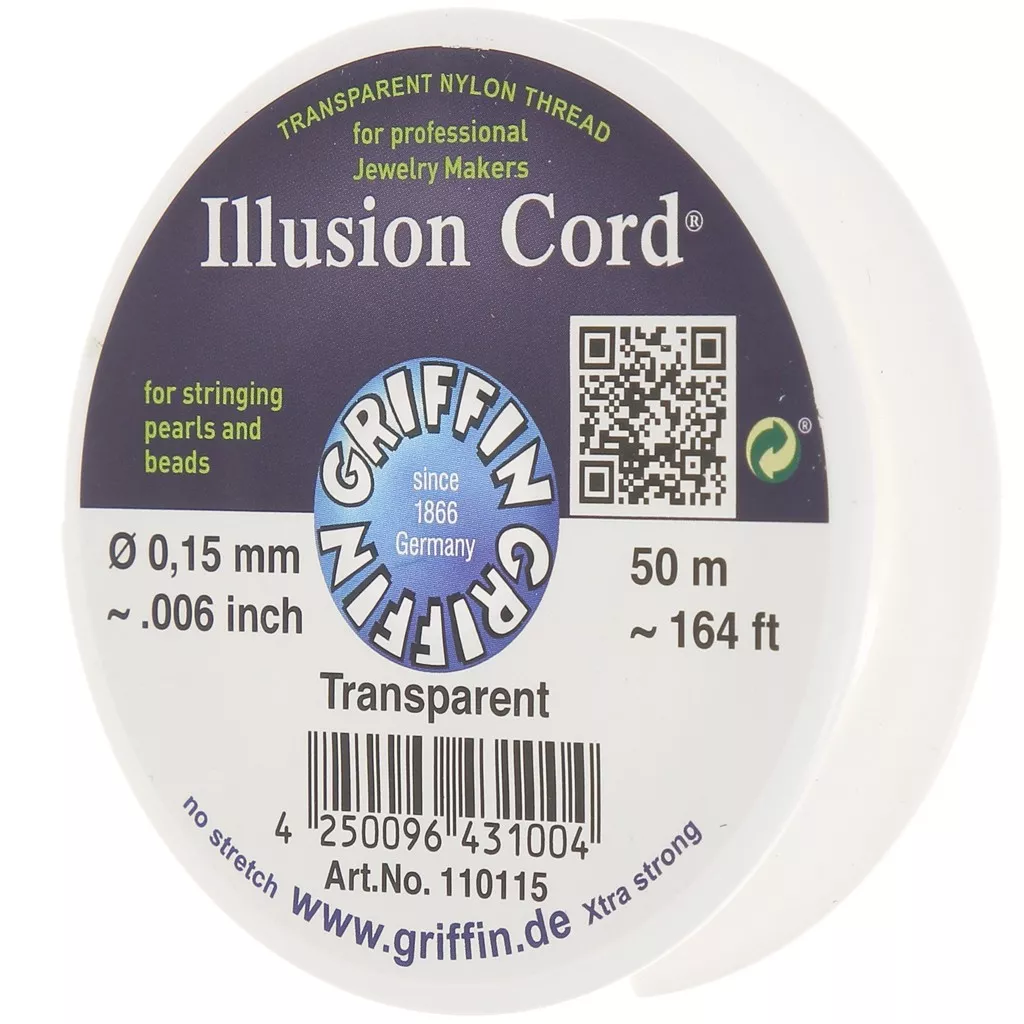Fil nylon invisible 0.15 mm - illusion cord - Griffin - Transparent ...