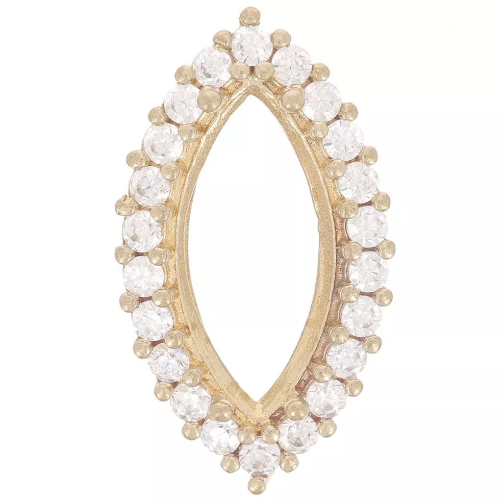 Serti griffe navette 4200 15x7 mm avec oxydes de zirconium - Laiton ...