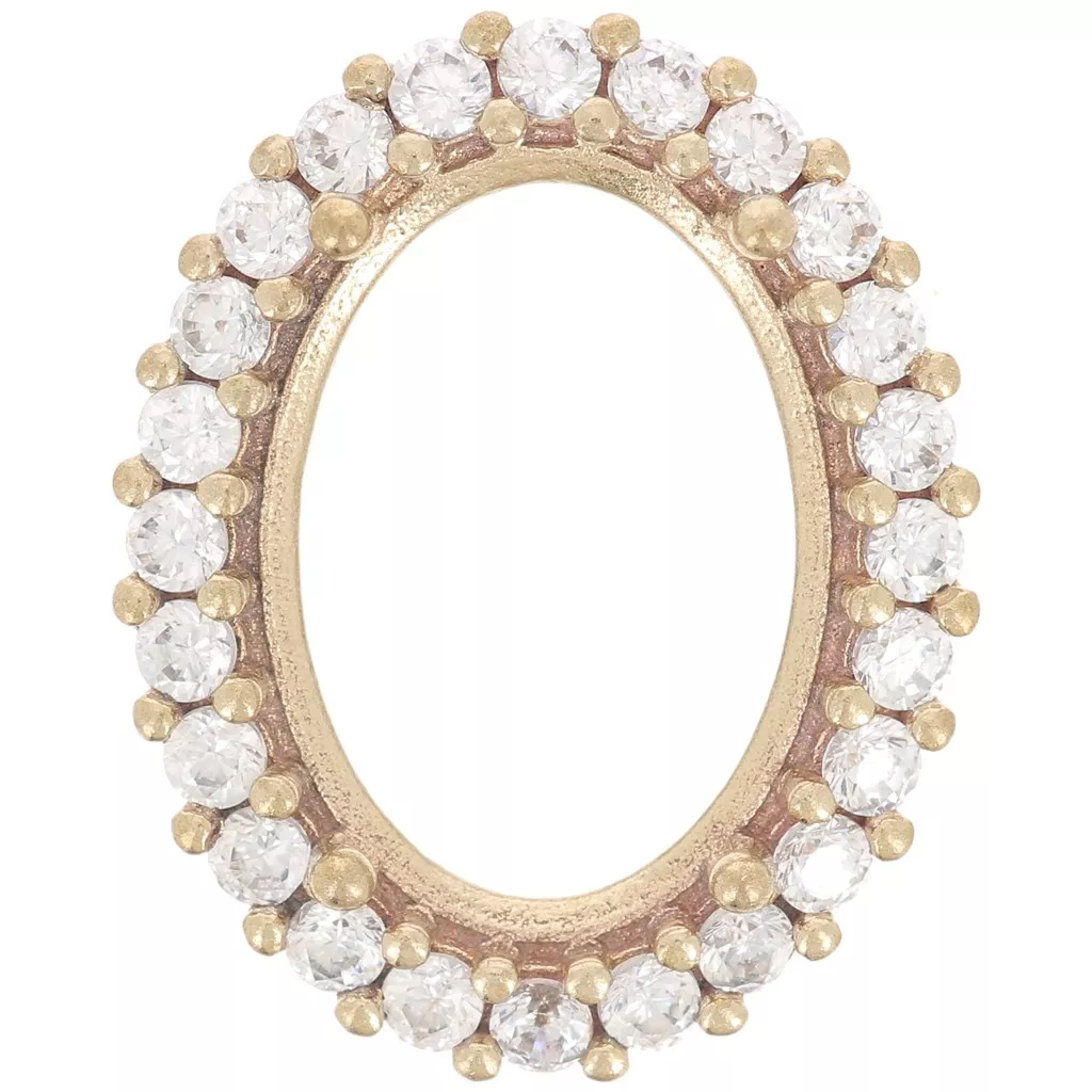 Serti griffe ovale 4120 14x10 mm avec oxydes de zirconium - Laiton brut ...