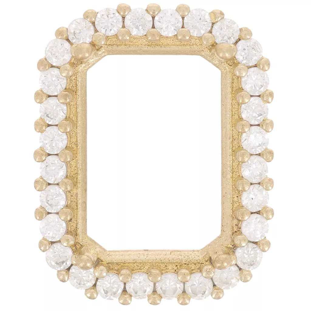Serti griffe rectangle 4610 14x10 mm - oxydes de zirconium - Laiton ...