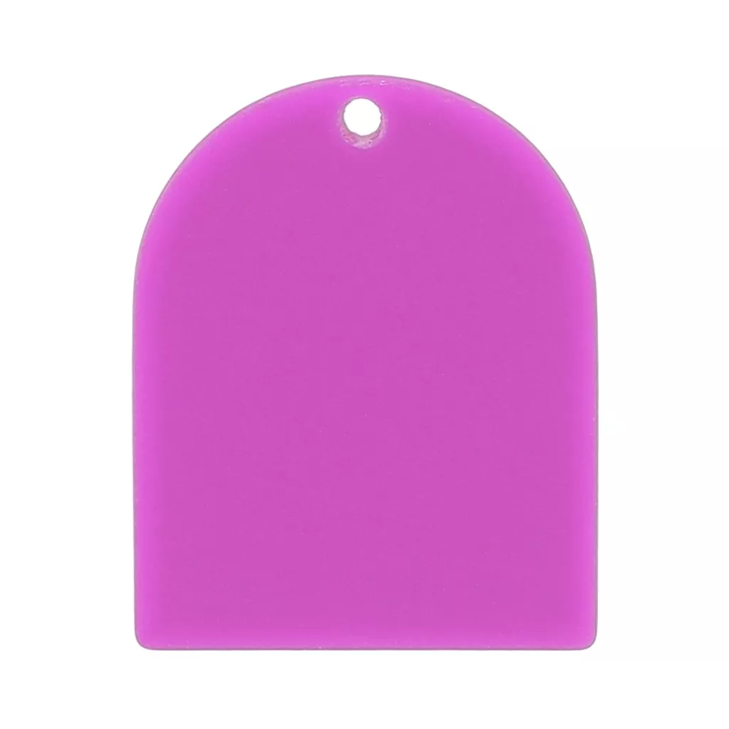 Pendentif forme arche 25x20 mm en acétate mat - Violet x1 - Perles & Co