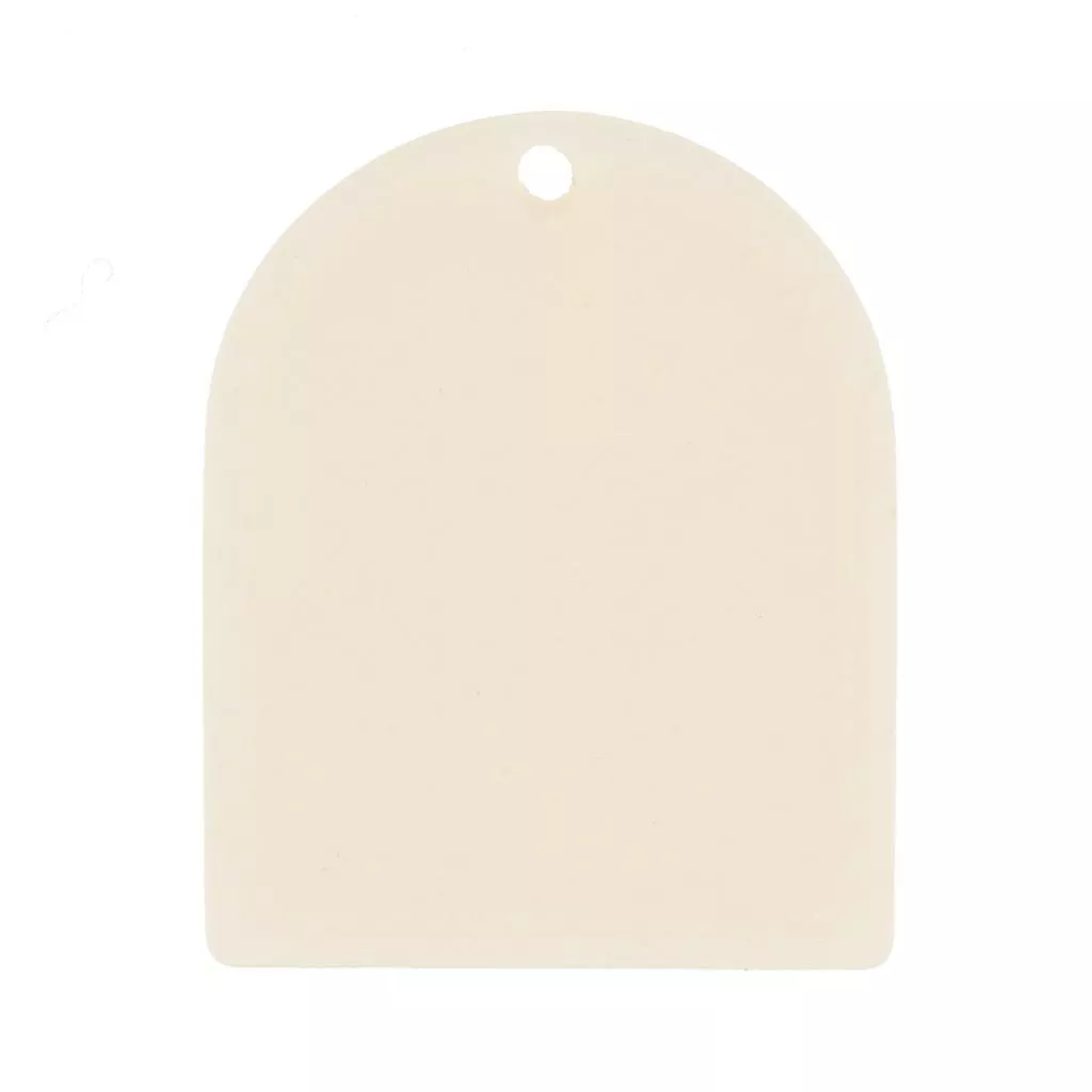 Pendentif forme arche 25x20 mm en acétate mat - Ecru x1 - Perles & Co