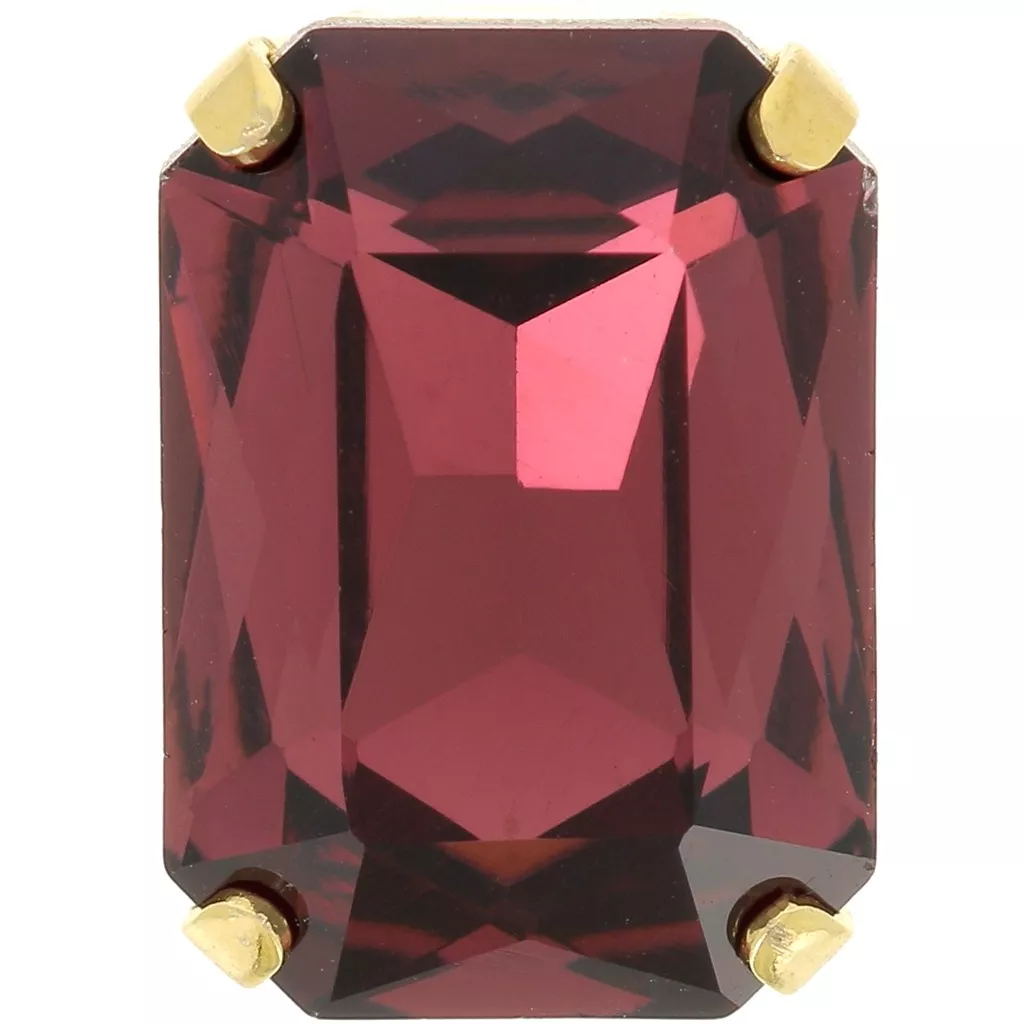 Cristal serti Aurora A4627 Octagon 14x10 mm - Doré - Burgundy x1 ...