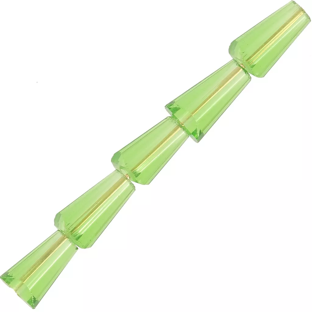 Perles cône en verre facetté - 8x4 mm - Peridot x25 - Perles & Co