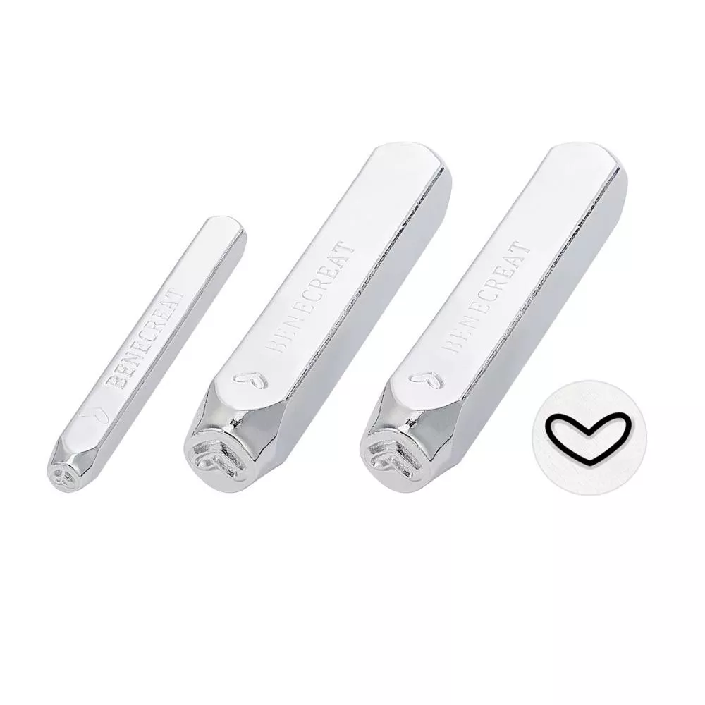 Set de poinçons à frapper 2 mm, 4 mm et 6 mm - Coeur x3 - Perles & Co