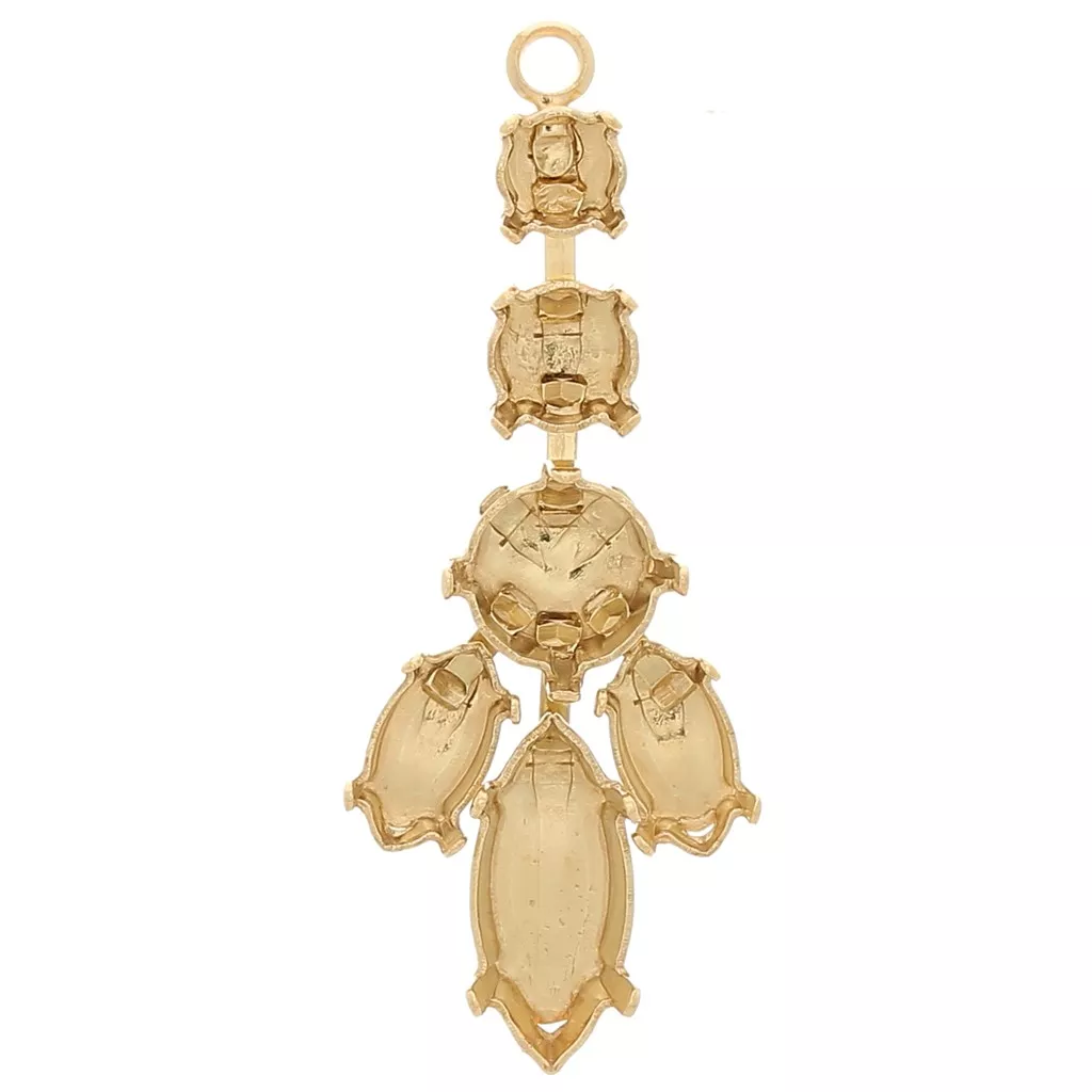 Pendentif serti 39x18 mm pour cabochons 1088 et 4228 - Doré x1 - Perles ...