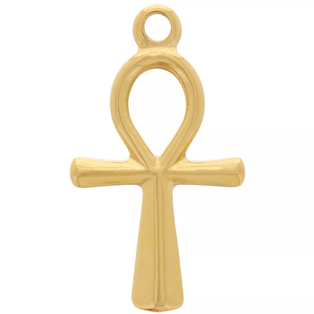 Pendentif croix égyptienne - Ânkh 23x13 mm - Acier inoxydable 304L Doré ...