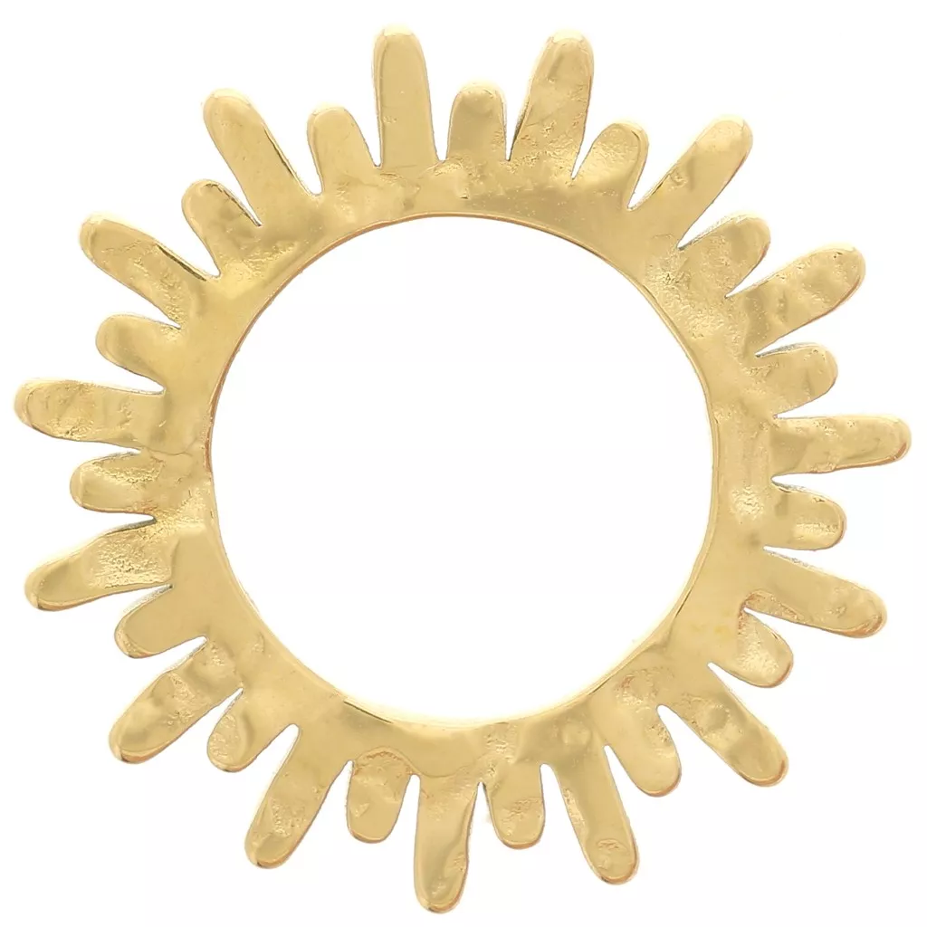 Intercalaire soleil martelé 18 mm - Acier inoxydable 316L Doré x1 ...