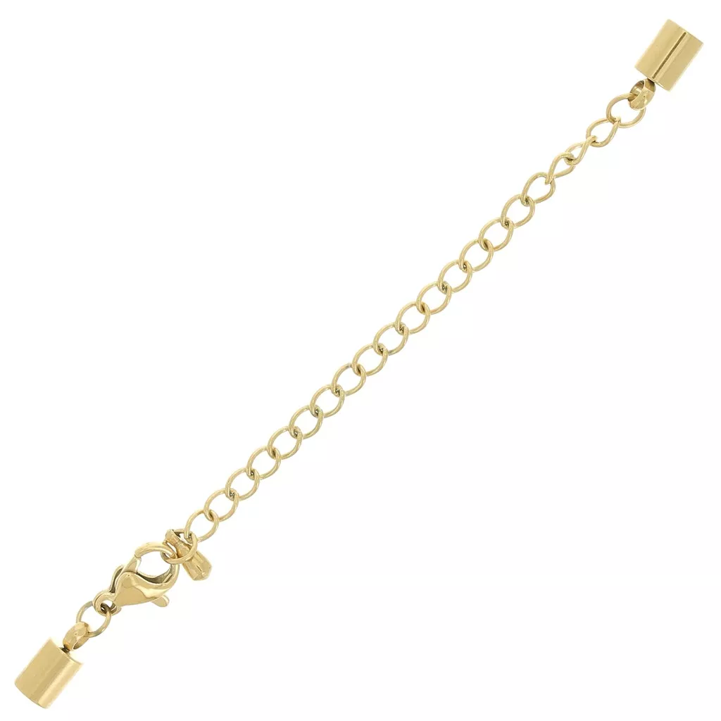 Fermoir mousqueton 10 mm + chainette pour cordon 4 mm - Acier inox 304 ...