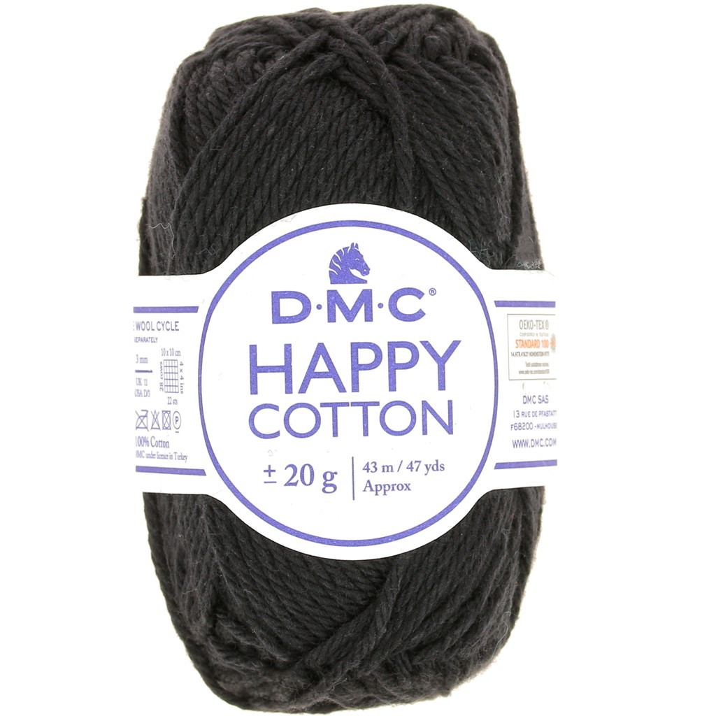 Coton Happy Cotton DMC - spécial amigurumi - Noir (n°775) x43m - Perles ...