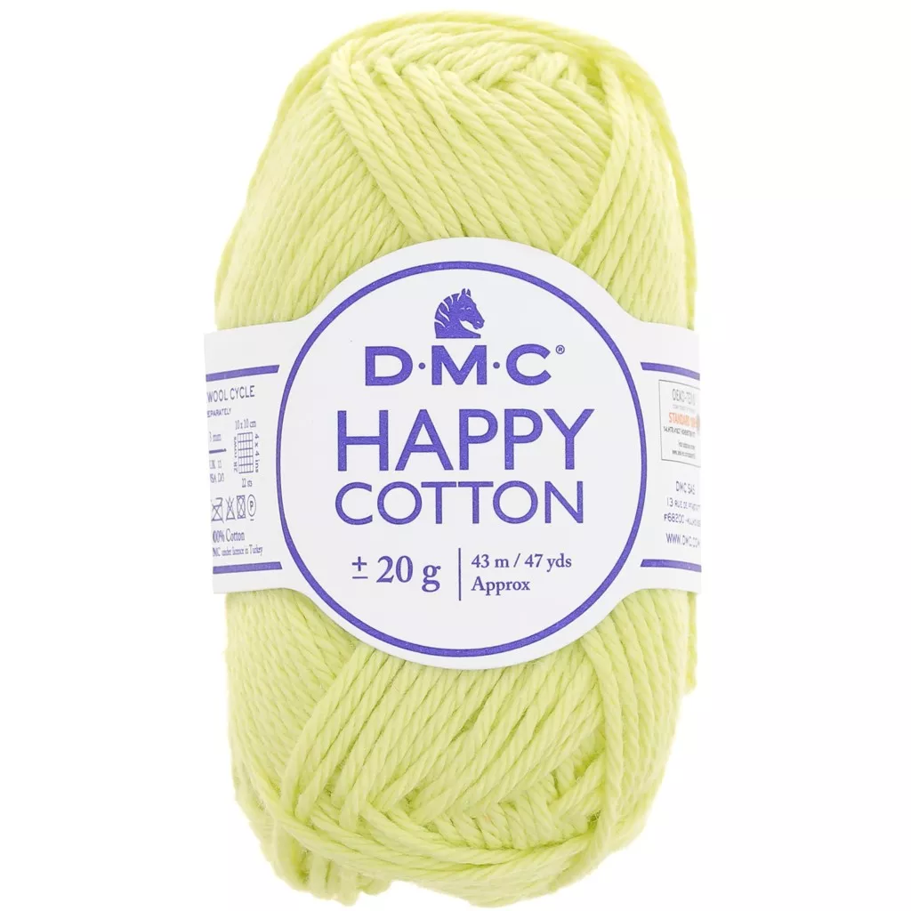 Coton Happy Cotton DMC - spécial amigurumi - Vert anis (n°778) x43m ...