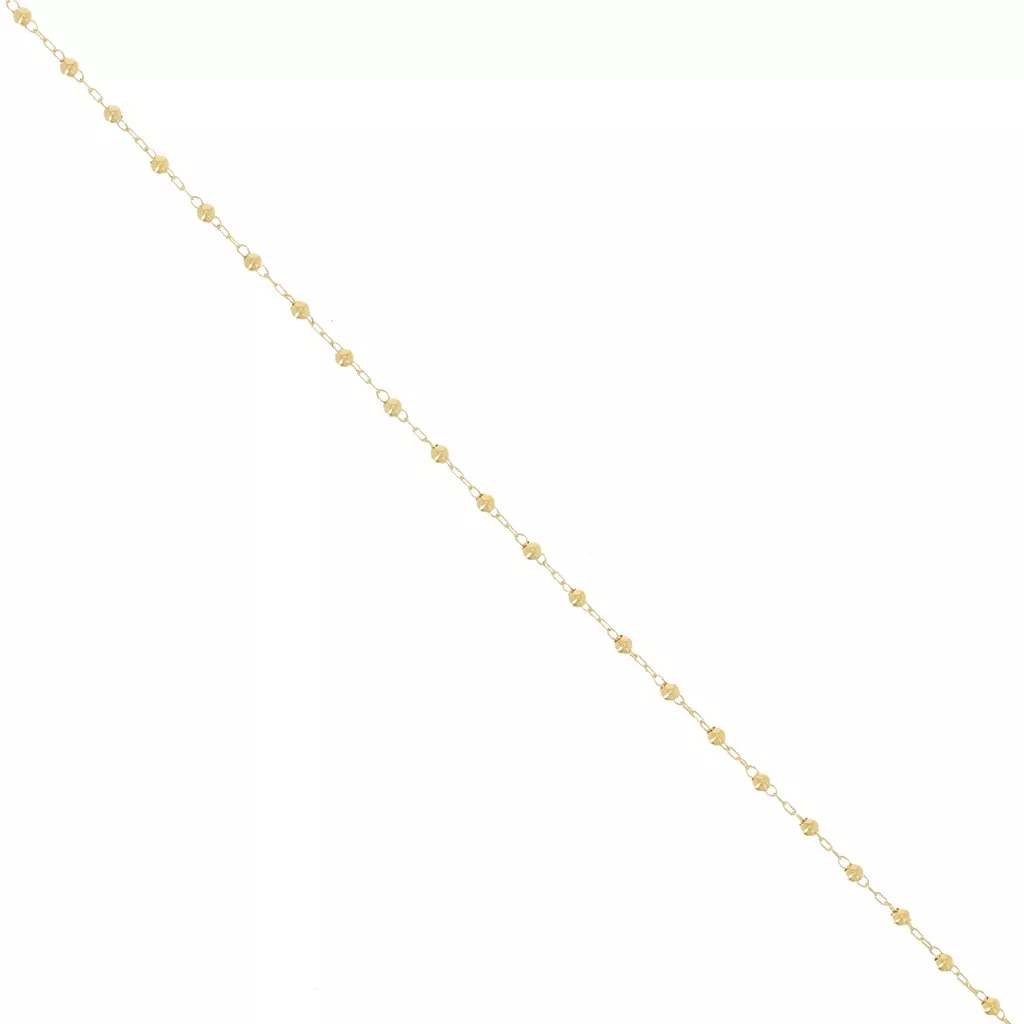 Chaîne maille forçat avec perles rondes 2 mm - Doré x50cm - Perles & Co