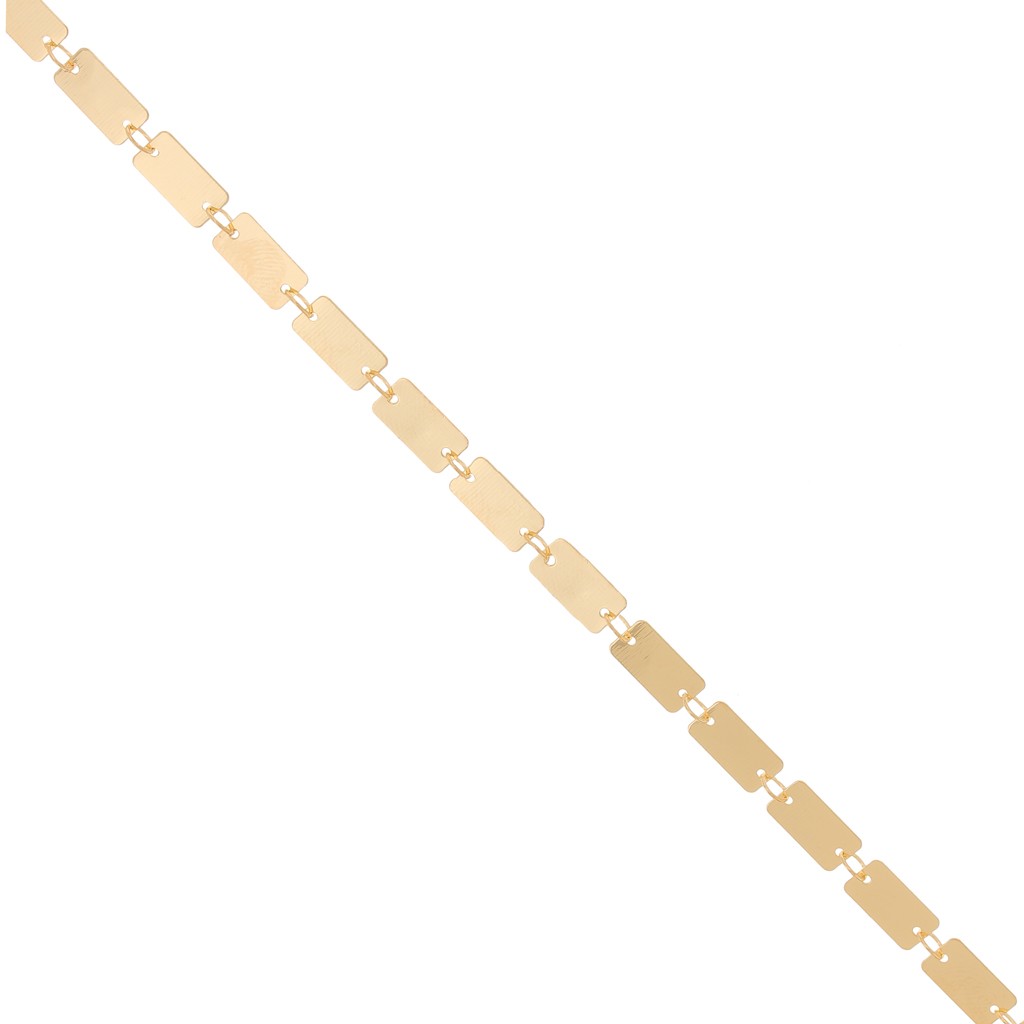 Chaîne fantaisie maille rectangle - 9x5 mm - Doré x 50cm - Perles & Co