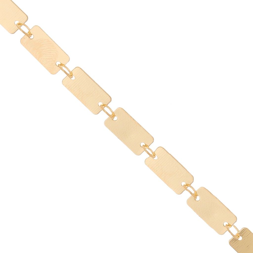 Chaîne fantaisie maille rectangle - 9x5 mm - Doré x 50cm - Perles & Co