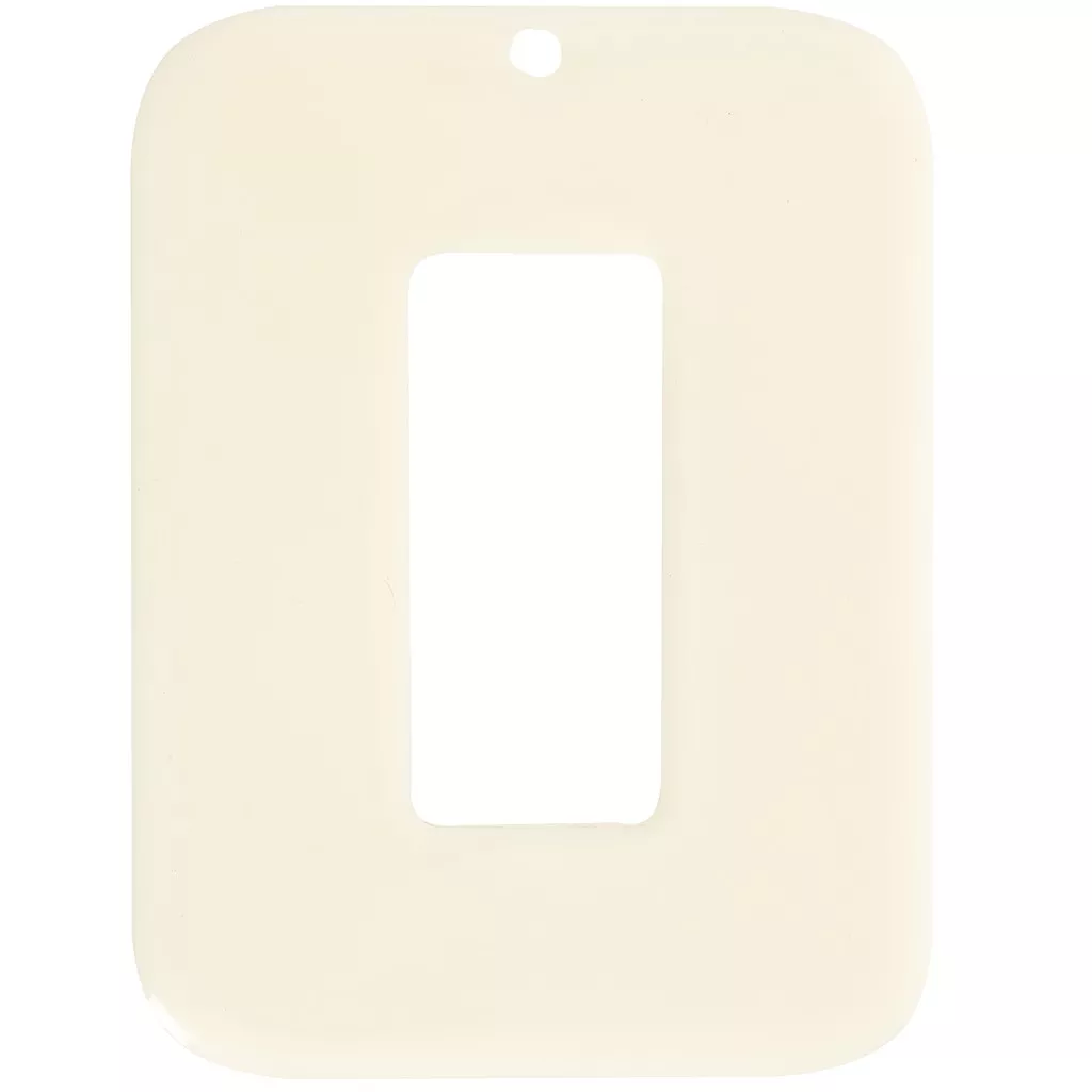 Pendentif rectangle évidé en acétate opaque 40x30 mm - Ecru x1 - Perles ...