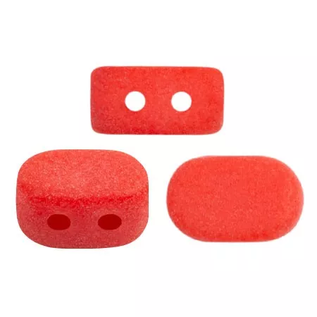 Perles en verre Lipsi® par Puca® 4x6 mm - Opaque Light Red Coral Mat x10g - Perles & Co