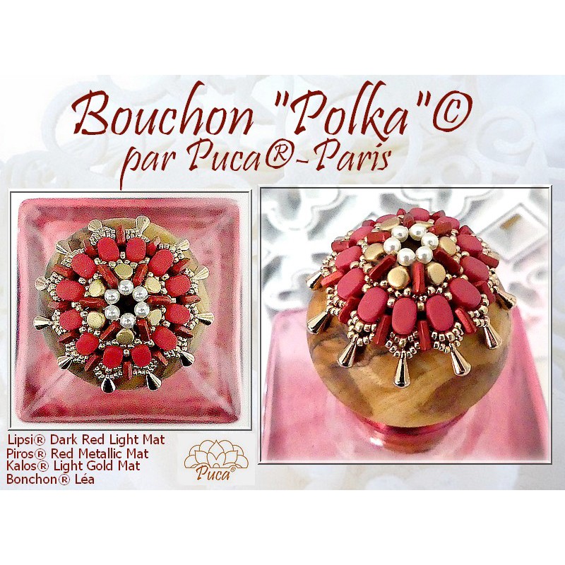 Perles en verre Lipsi® par Puca® 4x6 mm - Opaque Light Coral Bronze ...