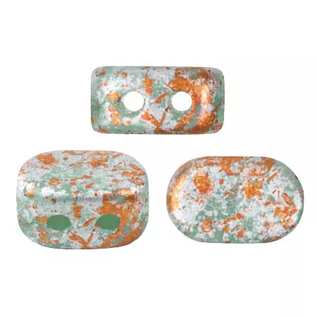 Perles en verre Lipsi® par Puca® 4x6 mm - Blue Green Opal Tweedy x10g ...