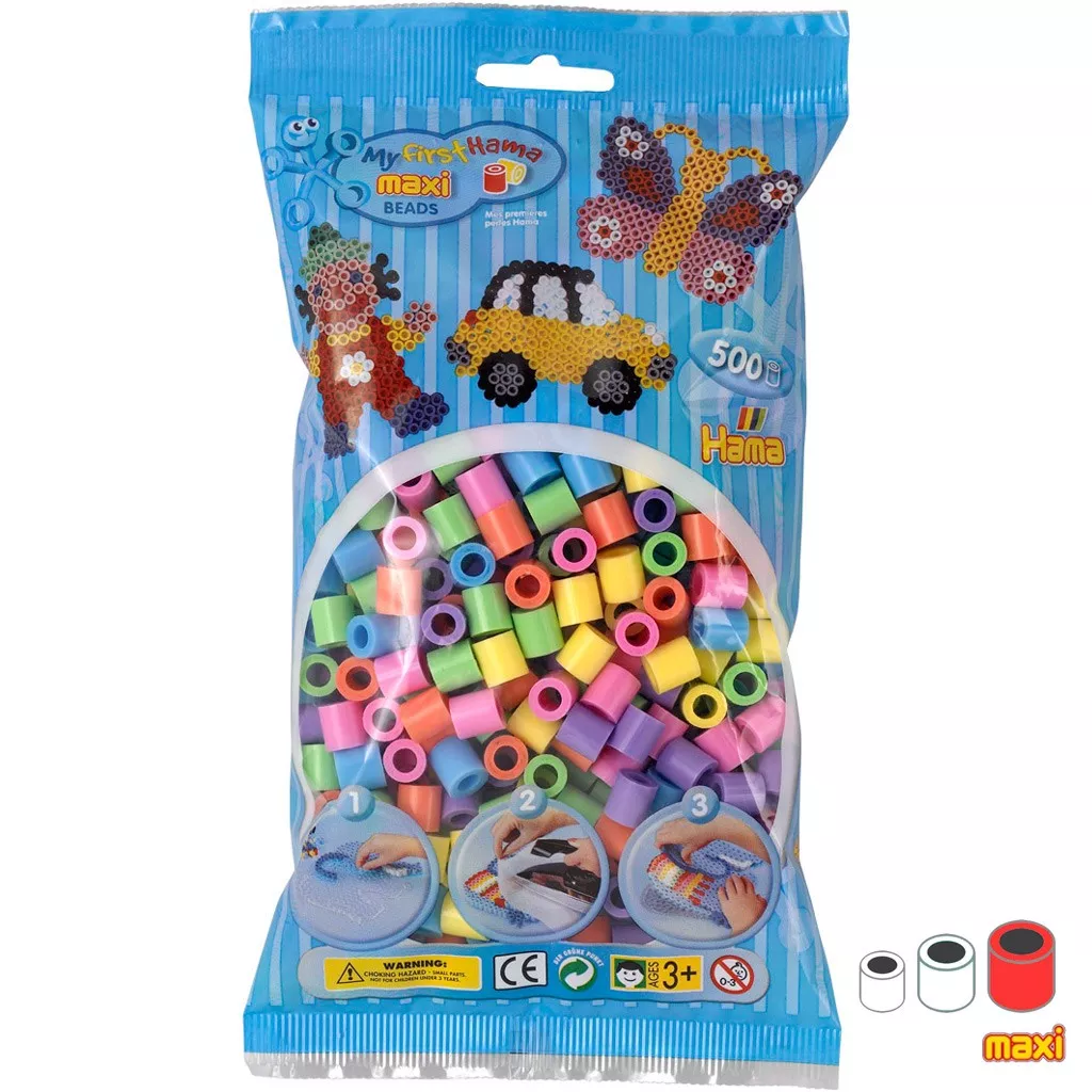 Perles à repasser Hama MAXI 10 mm - Mix couleurs pastel (n°50) x500 ...