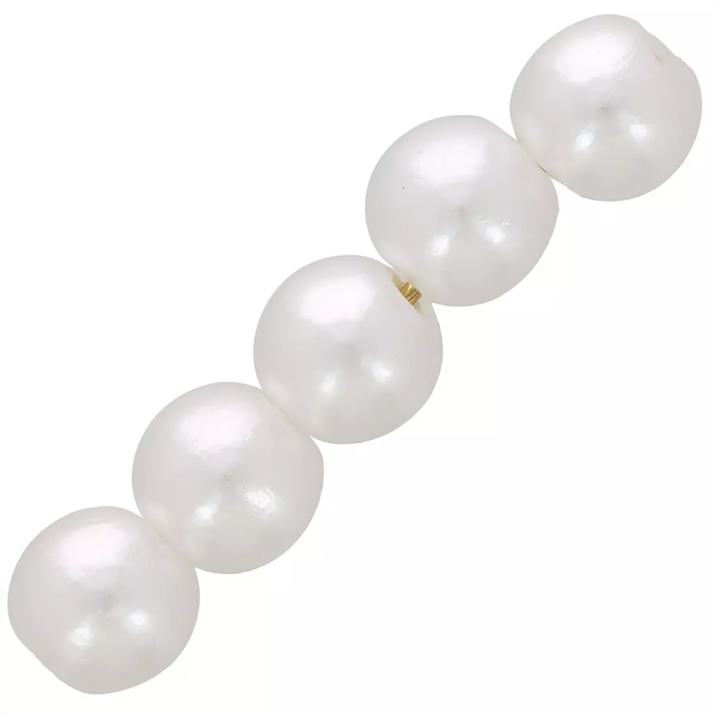 Perles rondes 5 mm imitation perle d'eau douce - Blanc nacré x80 ...