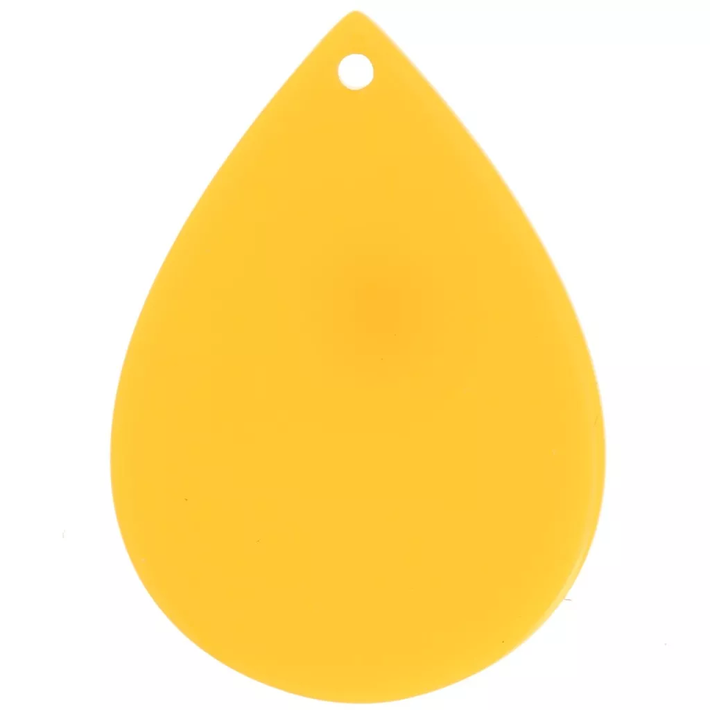 Pendentif goutte en acétate - 31x22 mm - Jaune x1 - Perles & Co