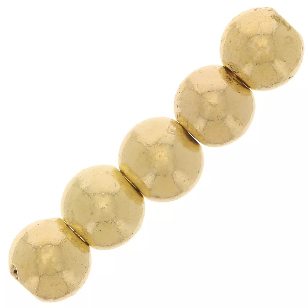 Perles rondes 5 mm en acrylique métallisée CCB - Doré x20 - Perles & Co