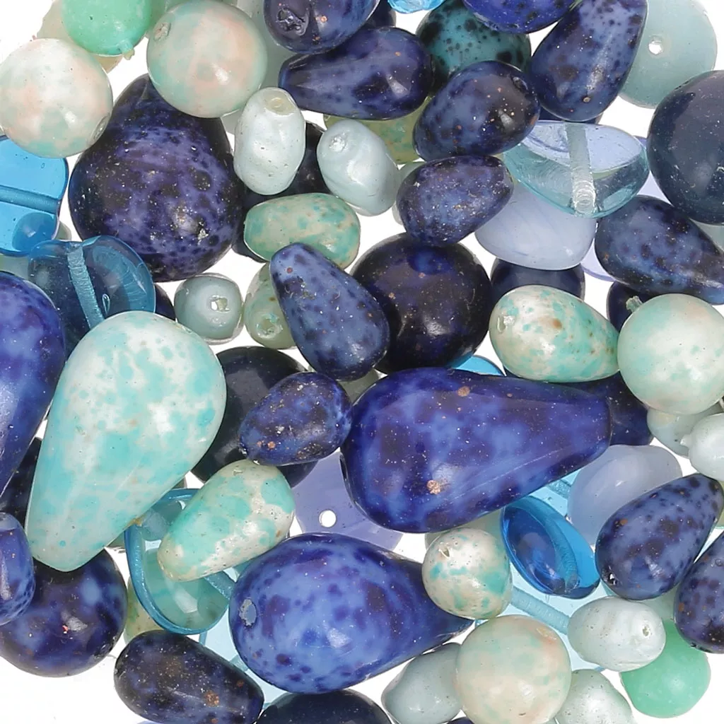 Assortiment de perles de bohème - Mix Blue x50g - Perles & Co
