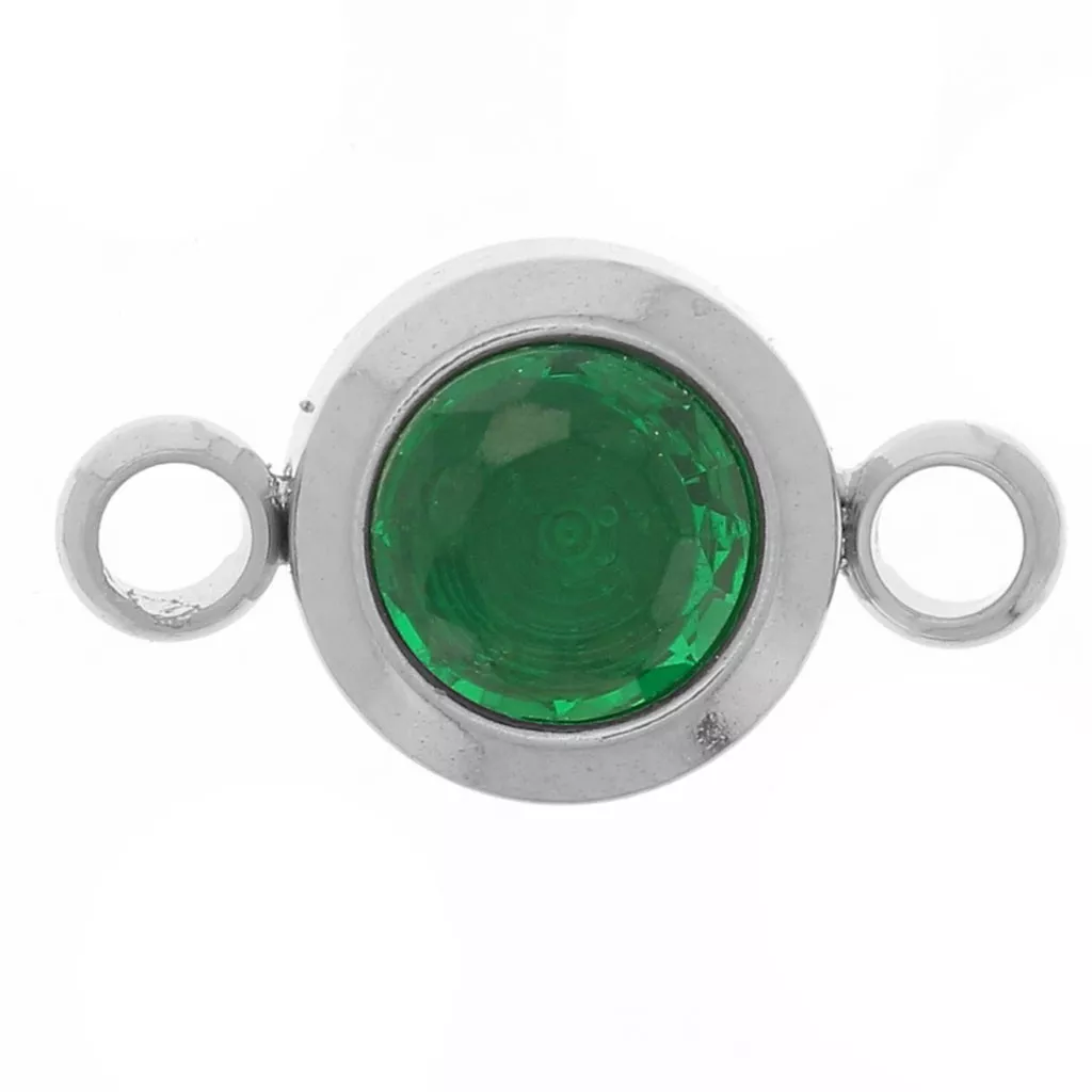 Intercalaire pierre de naissance 6 mm CZ - Mai - Acier inox 304L ...