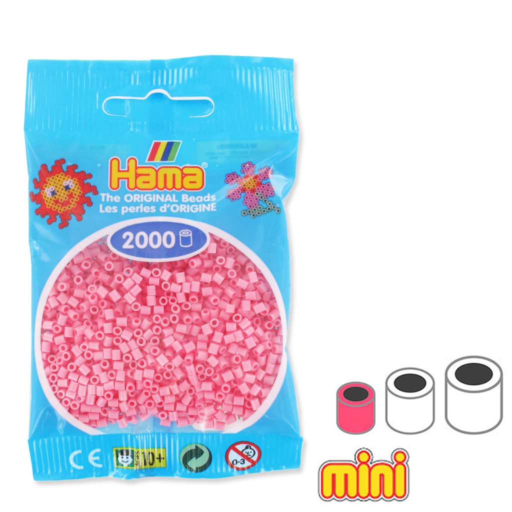 Perles à repasser Hama MINI 2.5 mm Rose (n°06) x2000 - Perles & Co