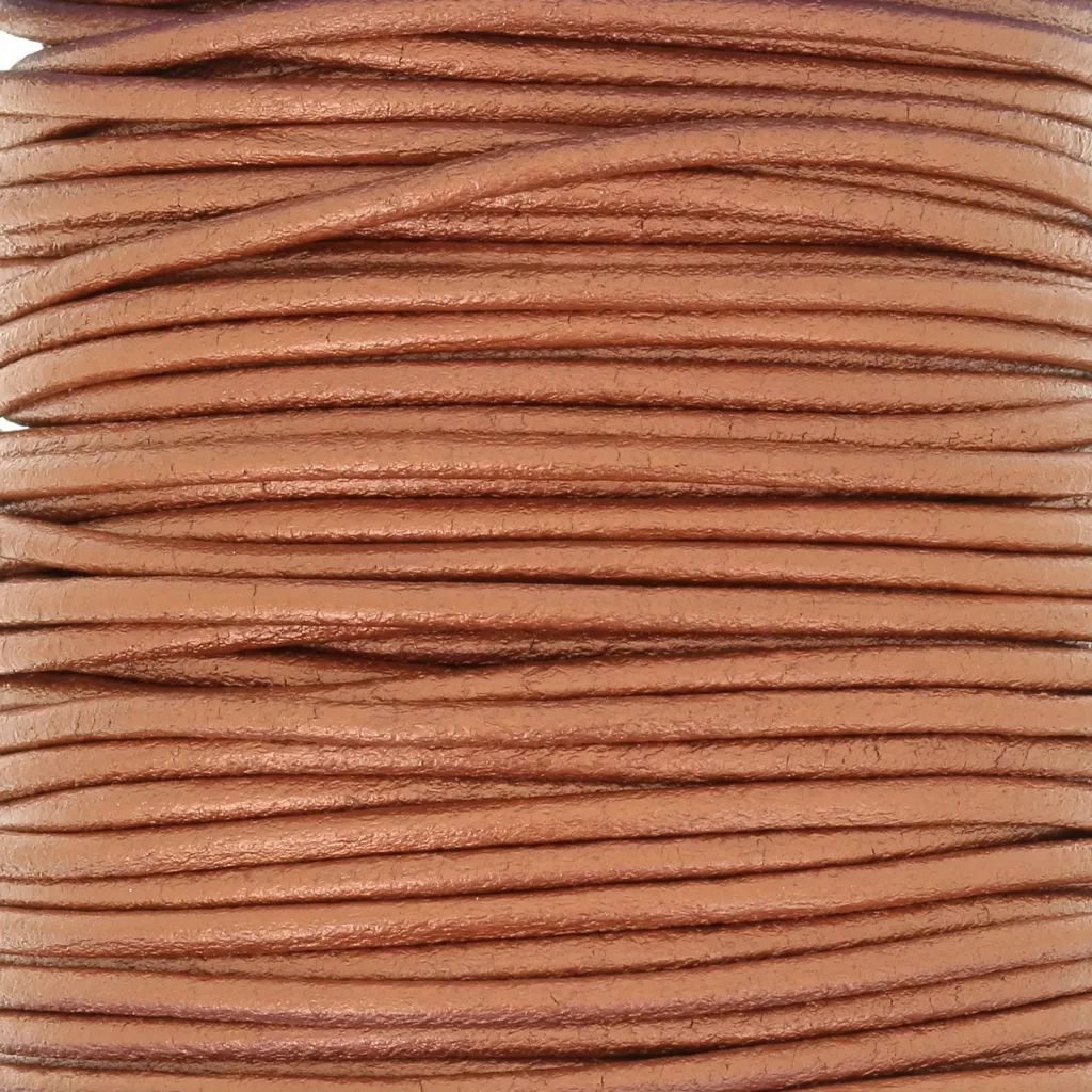 Cordon cuir européen 2 mm - Cuivré x1m - Perles & Co