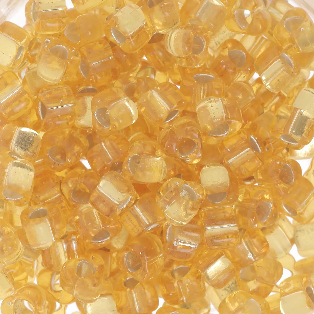 Miyuki 5/0 triangle TR5-1102 - Gold Silver Lined x8g - Perles & Co