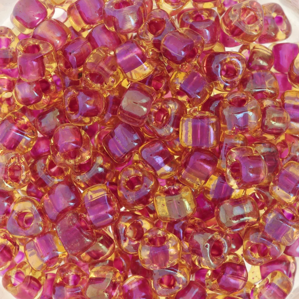 Miyuki 5/0 triangle TR5-1163 - Light Cranberry Lined Topaz Luster x8g ...