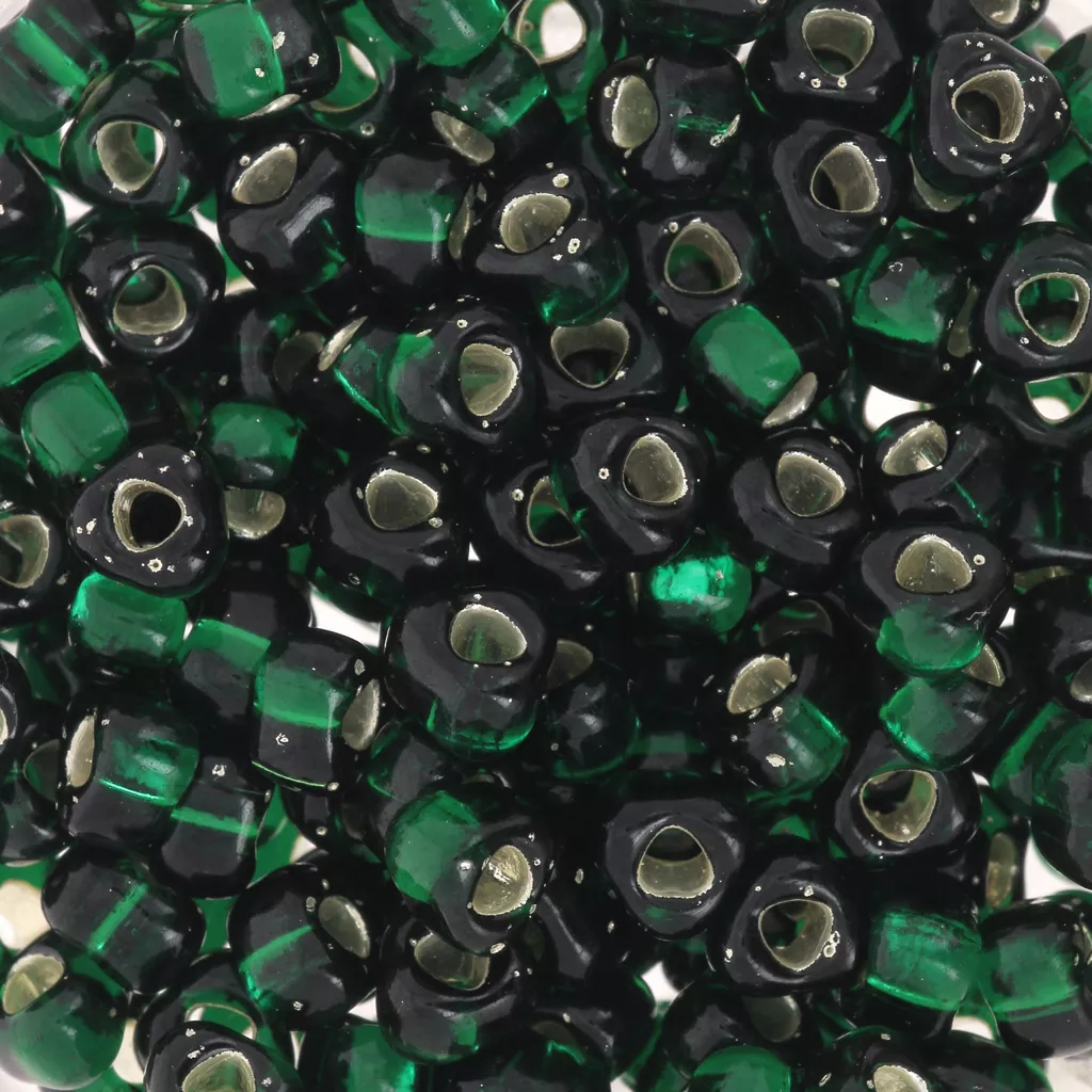 Miyuki 5/0 triangle TR5-1806 - Dark Green Silver Lined x8g - Perles & Co