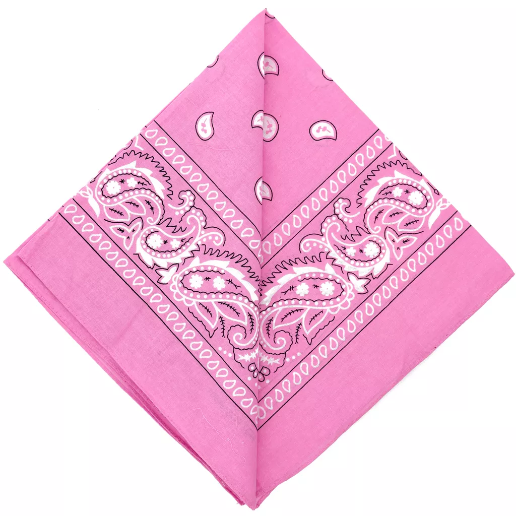 Bandana 100% coton - motif Cachemire - Rose x1 - Perles & Co