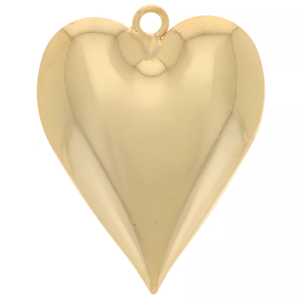 Pendentif coeur - 28x22 mm - carte à jouer As de coeur - Doré à l'or ...