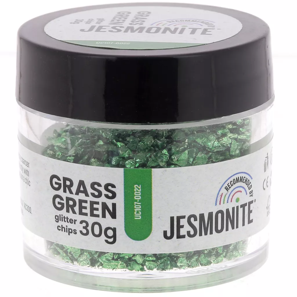 Chips pailletés en flacon - Jesmonite - Vert x30g - Perles & Co