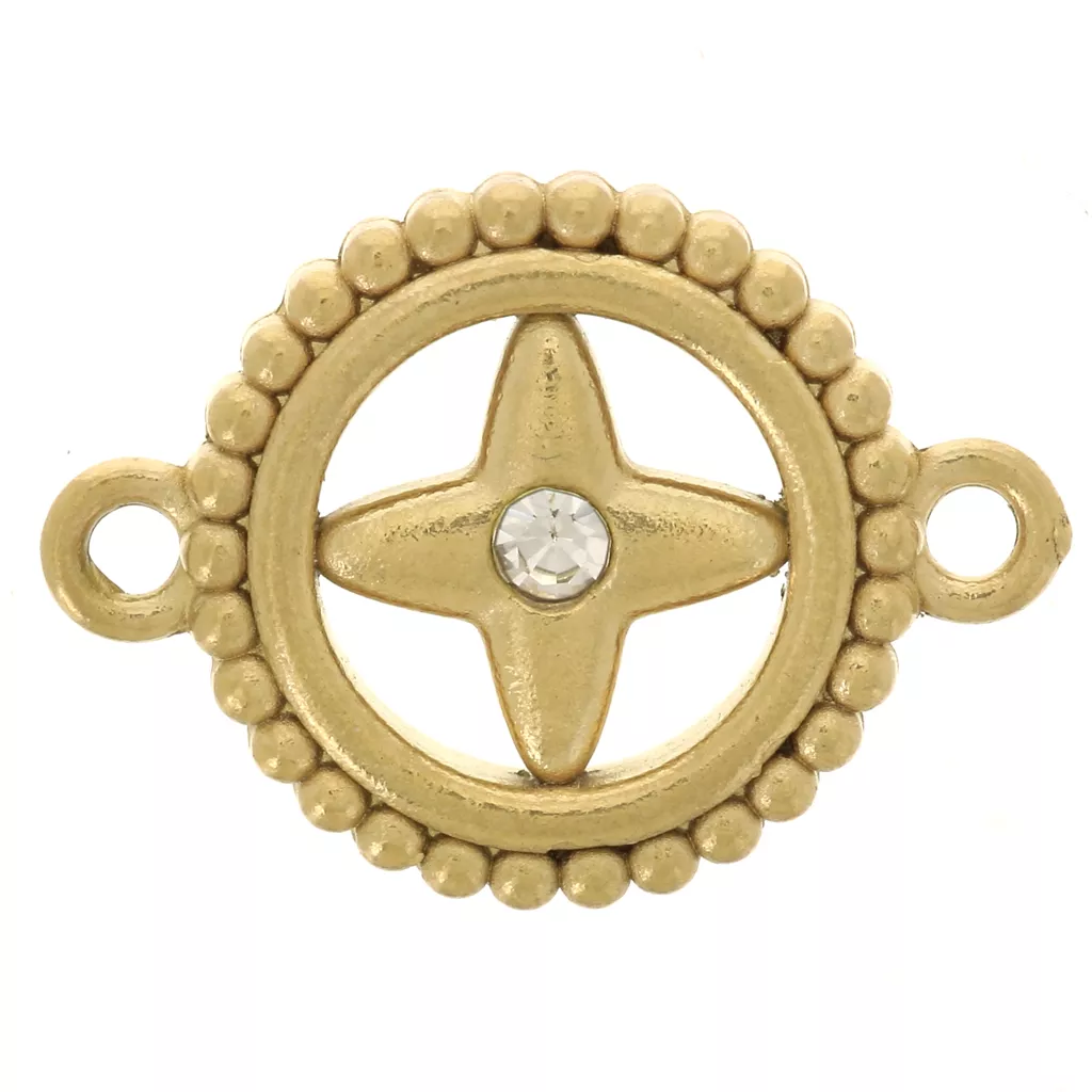 Intercalaire rond 10 mm - motif étoile avec strass - Acier inox 304L ...
