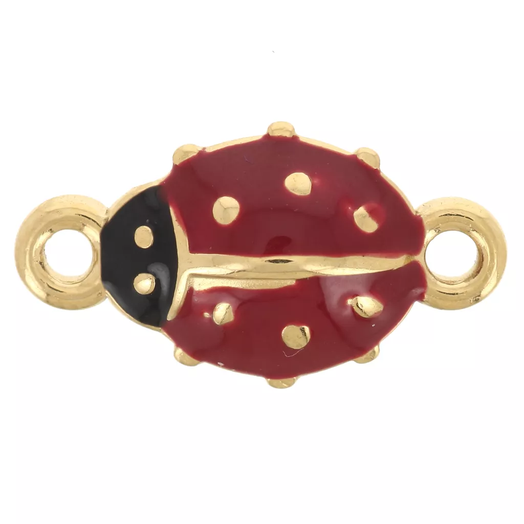Intercalaire coccinelle 19x10 mm résine époxy - Acier inox 304L Doré ...