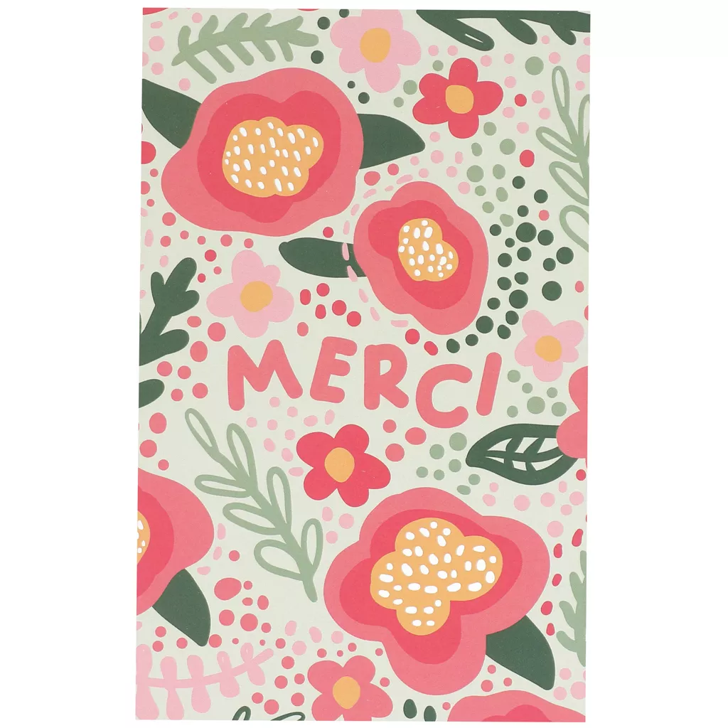 Cartes à bijoux Fleur - cartes de remerciements - Merci - Vert - Rouge ...