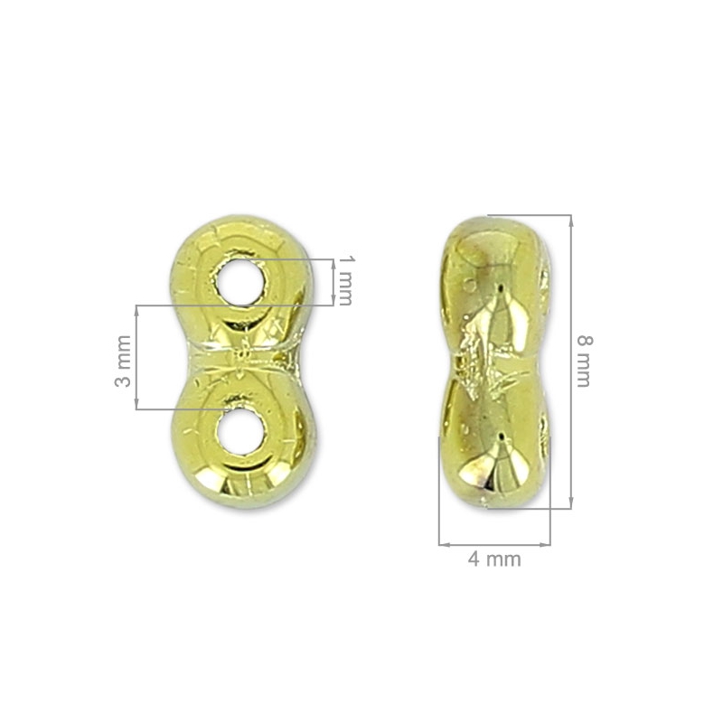 Infinity Beads 4x8 mm Crystal Gold Bronze x10g - Perles & Co