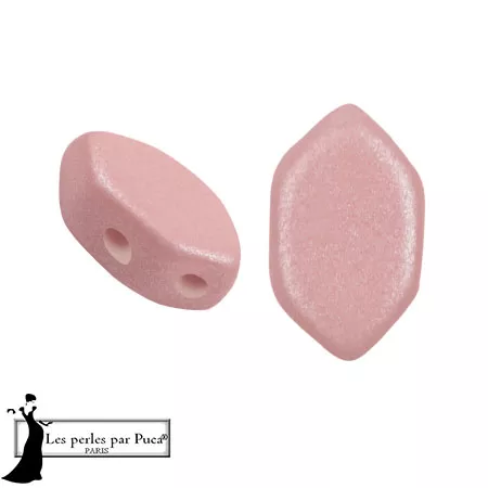 Perles en verre Paros® par Puca® 7x4 mm - Vogue Rose Nude Mat x10g ...